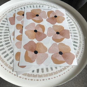 WALL DECALS - Brown Flower Wall Stickers Set - Floral Nursery Décor ...