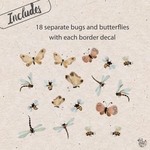 Wild Flower Wall Decal Border - Easy to Apply Peel and Stick Meadow ...