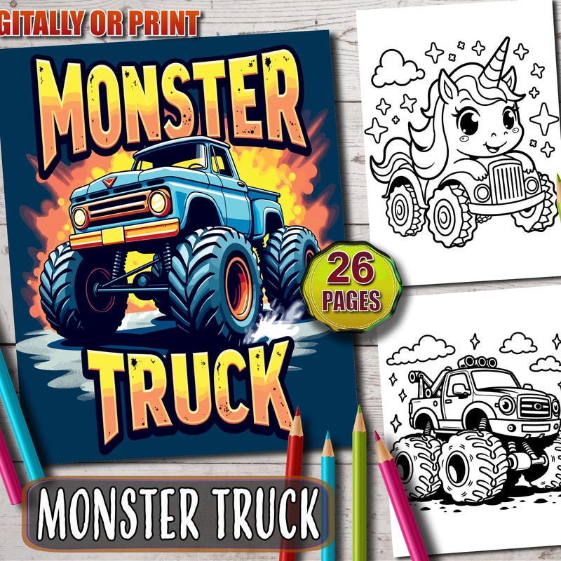 Monster Kawaii Coloring - Etsy