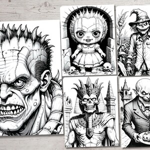 Halloween Horror Characters Coloring Pages: 41 Spooky Designs (instant ...