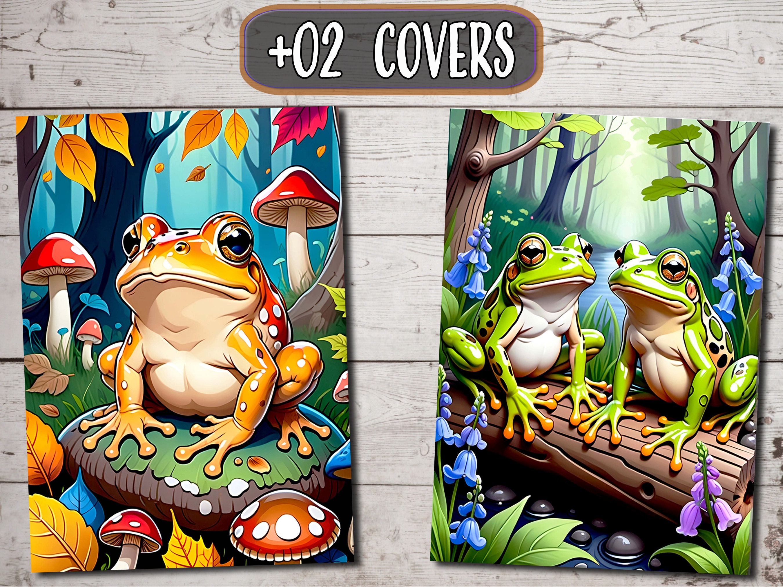 Frogs and Toads Coloring Book, 30 Frogs Cute Coloring Page Book ...