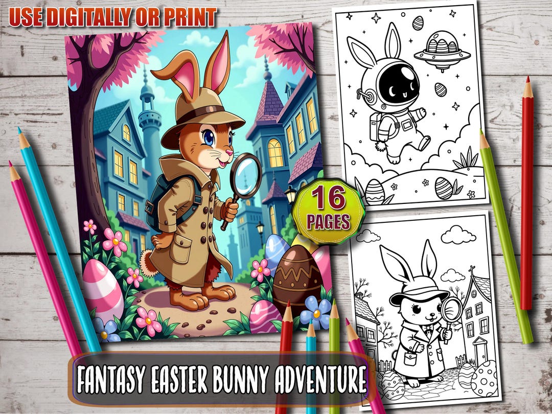 Easter Bunny Adventures Coloring Book: Whimsical Fantasy Scenes (PDF ...