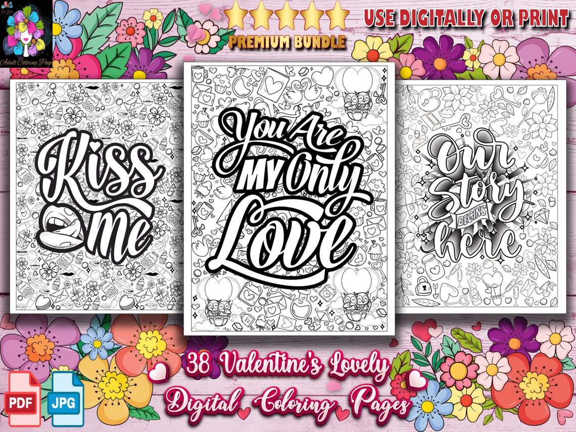 Inspirational Coloring Pages: Inspirational Love Quotes Adult - Etsy