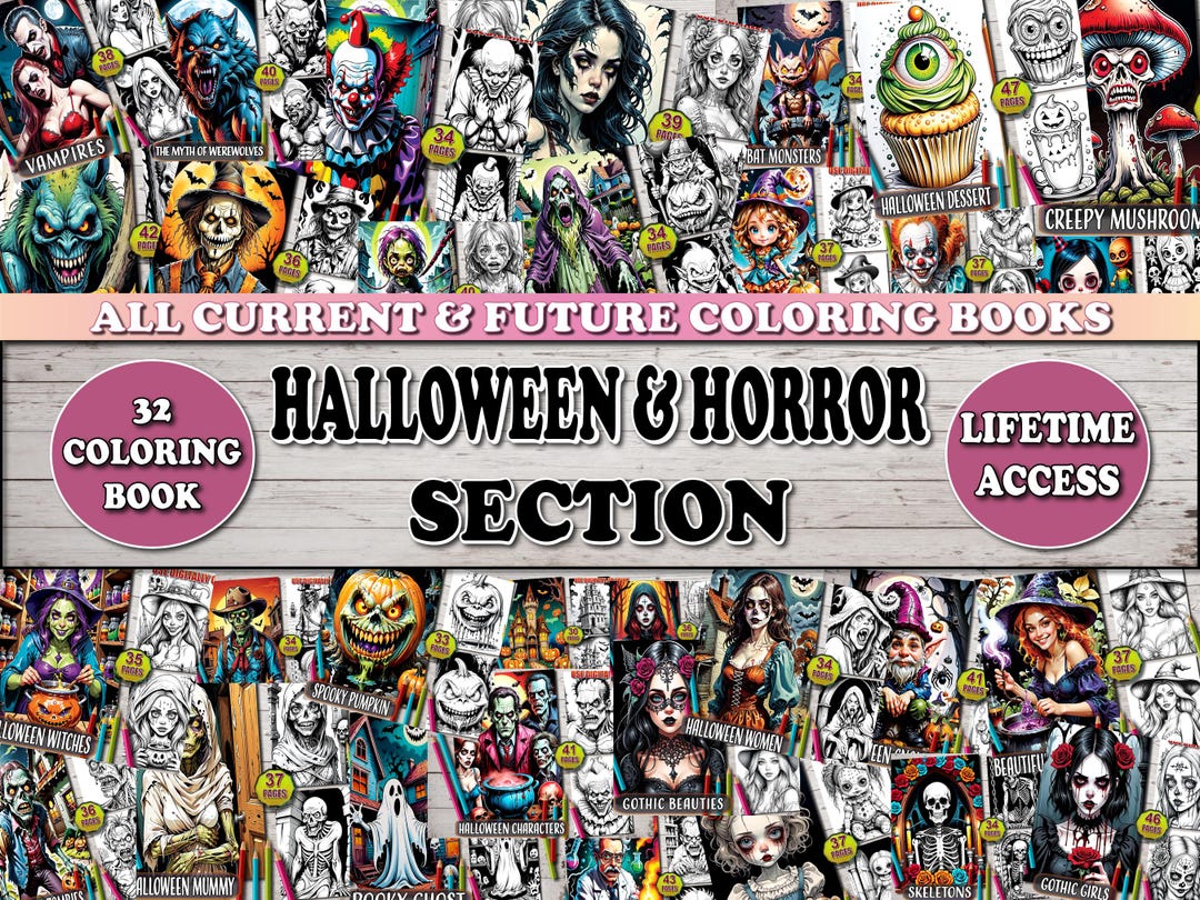 32-book Horror and Halloween Bundle: 1100+ Spooky Pages! Witches, Zombies, Ghosts, Vampires ...