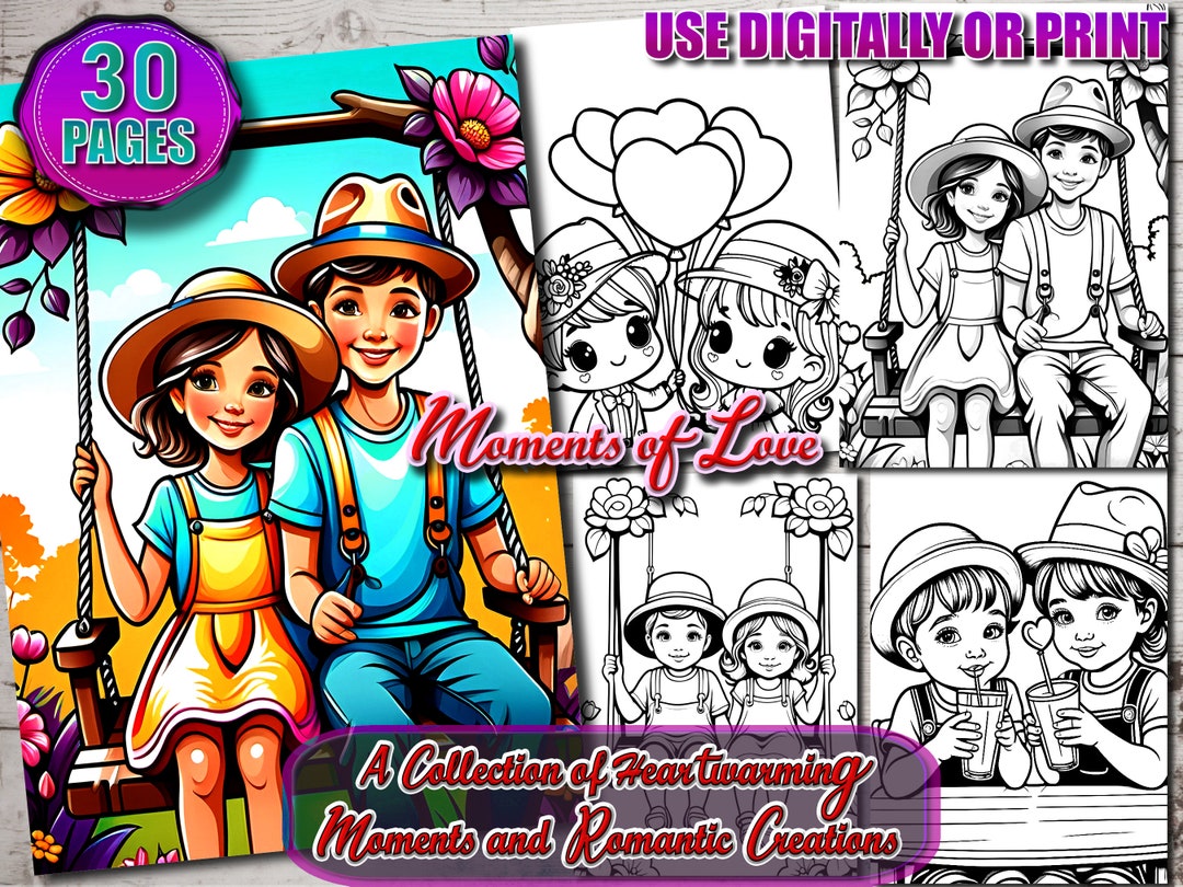 Moments of Love Coloring Page, Happy Valentines Coloring Pages, Love ...