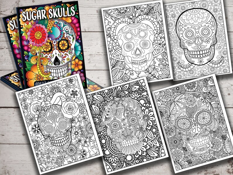 Sugar Skulls Coloring Book: 55 Psychedelic Designs (PDF Download ...