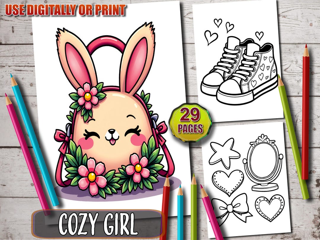Bold & Easy Cozy Girl Coloring Book, Cozy Accessories and Outfits ...