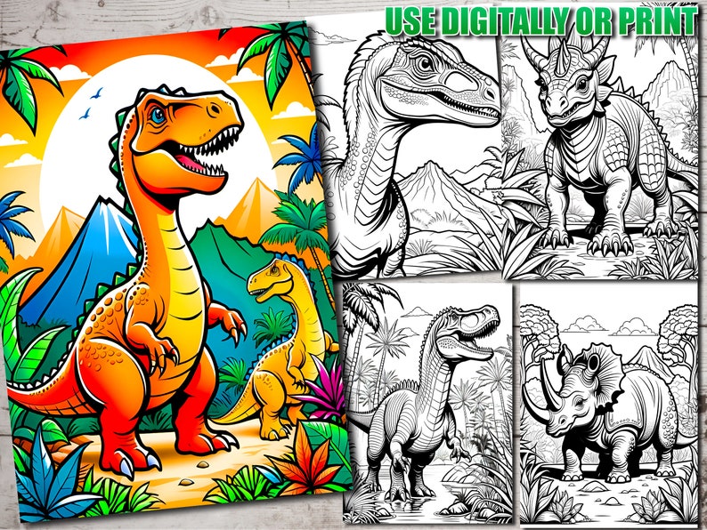 Dinosaur World Coloring Pages, Printable Dinosaur Coloring Pages for ...