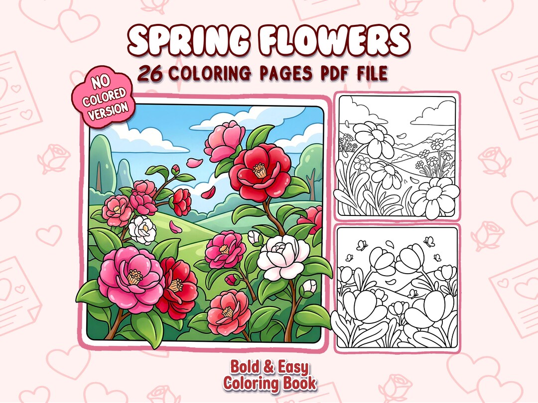 Bold & Easy Coloring Book – Cozy Spring Flowers Around the World ...