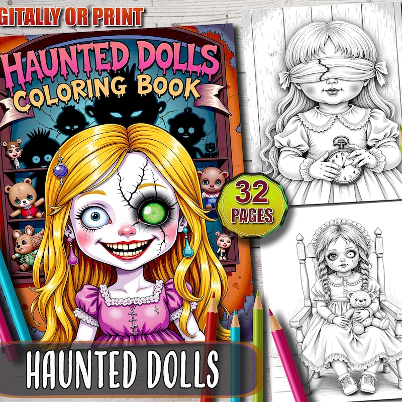 Gothic Doll Coloring Book - Etsy