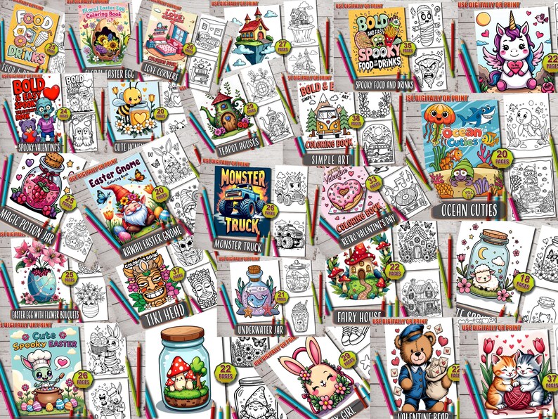 Mega Coloring Book Bundle: 320+ Themes, 10000+ Pages (instant Digital ...