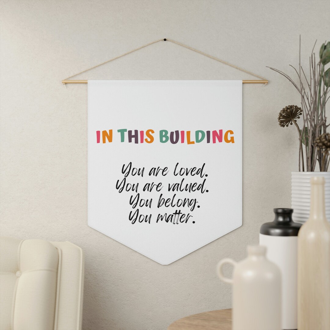 In This Building Motivational Sign Pennant Counselor Door Hanger, Sign ...