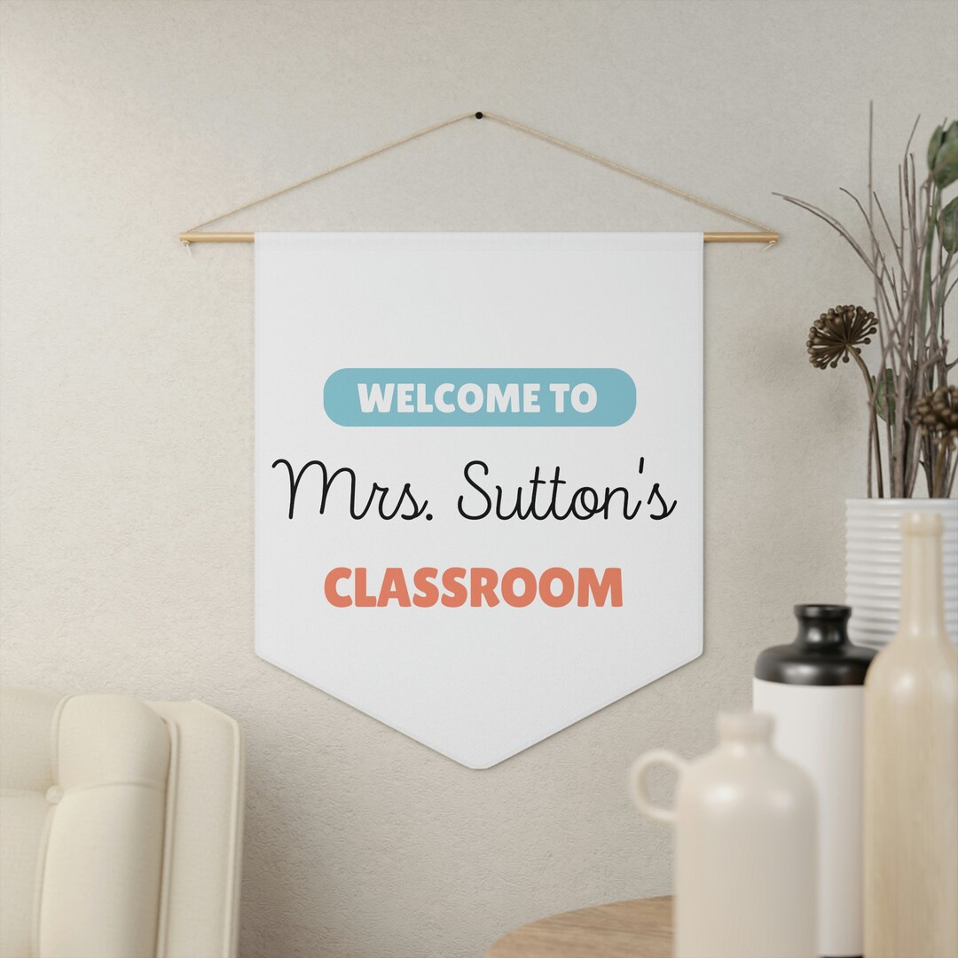 Welcome to Classroom Sign Pennant School Door Hanger, Sign for Office ...