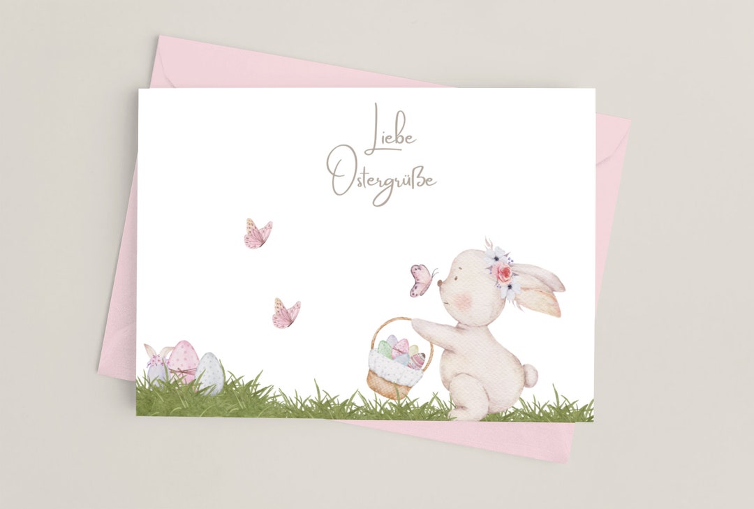 Easter Card "easter Girl" | Easter Postcard Digital | Postcard ...