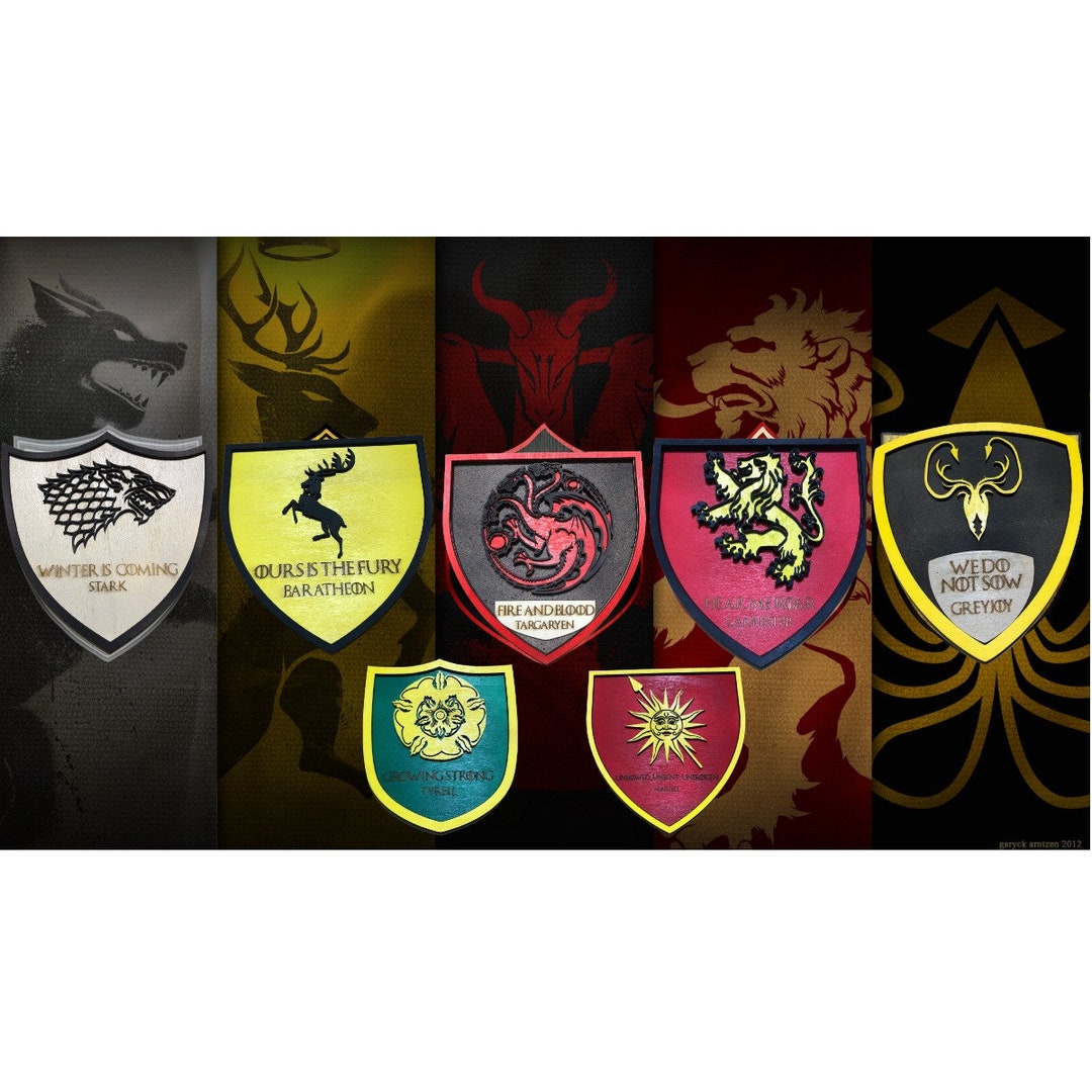 Westeros House Sigils Wall Decor 3D Layered Art for DIY Projects - Etsy