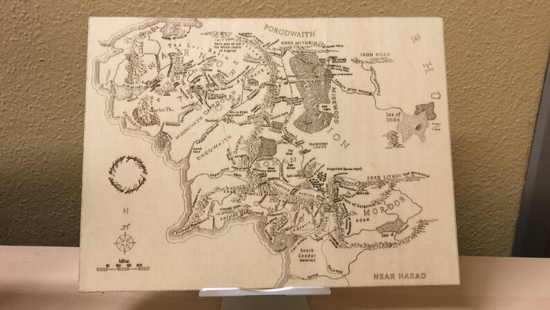 Digital File Map of Middle Earth Lord of the Rings AI, DXF, SVG Formats ...