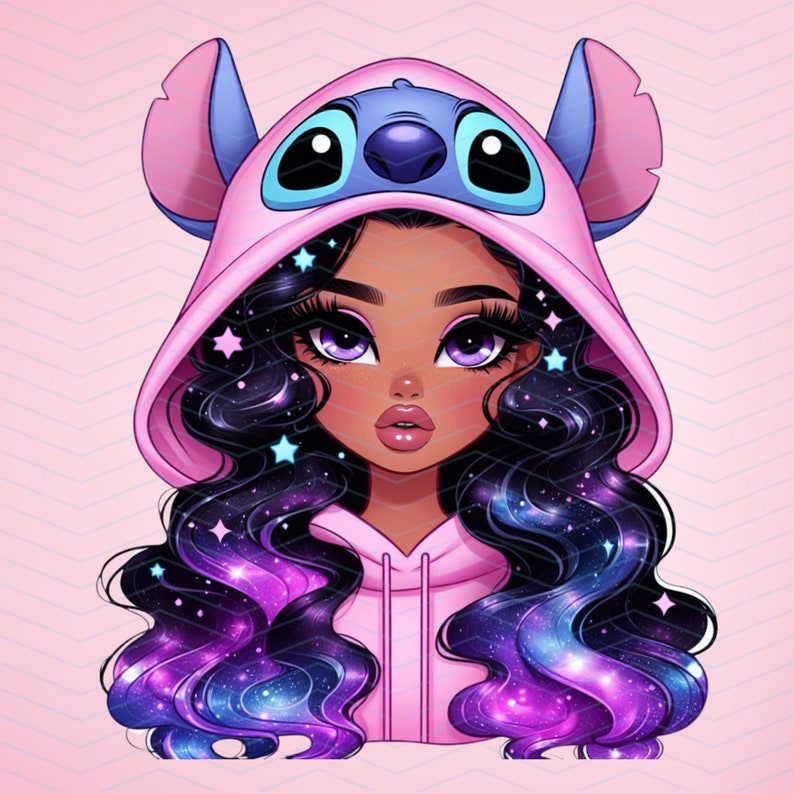 Boujee Stitch Girl Png - Etsy UK
