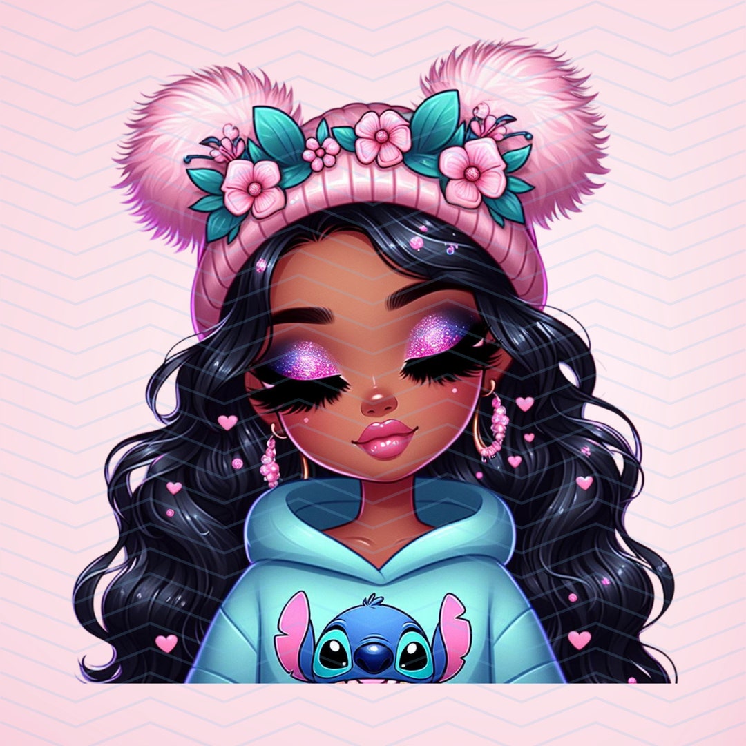 Boujee Stitch Girl Png - Etsy