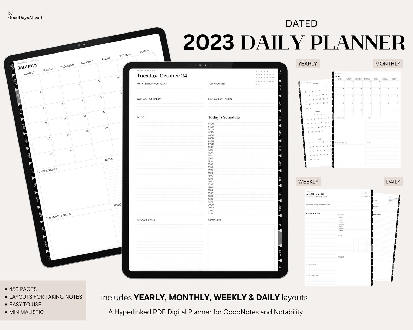 Digital Dated Planner 2023 Goodnotes Planner Ipad Planner - Etsy