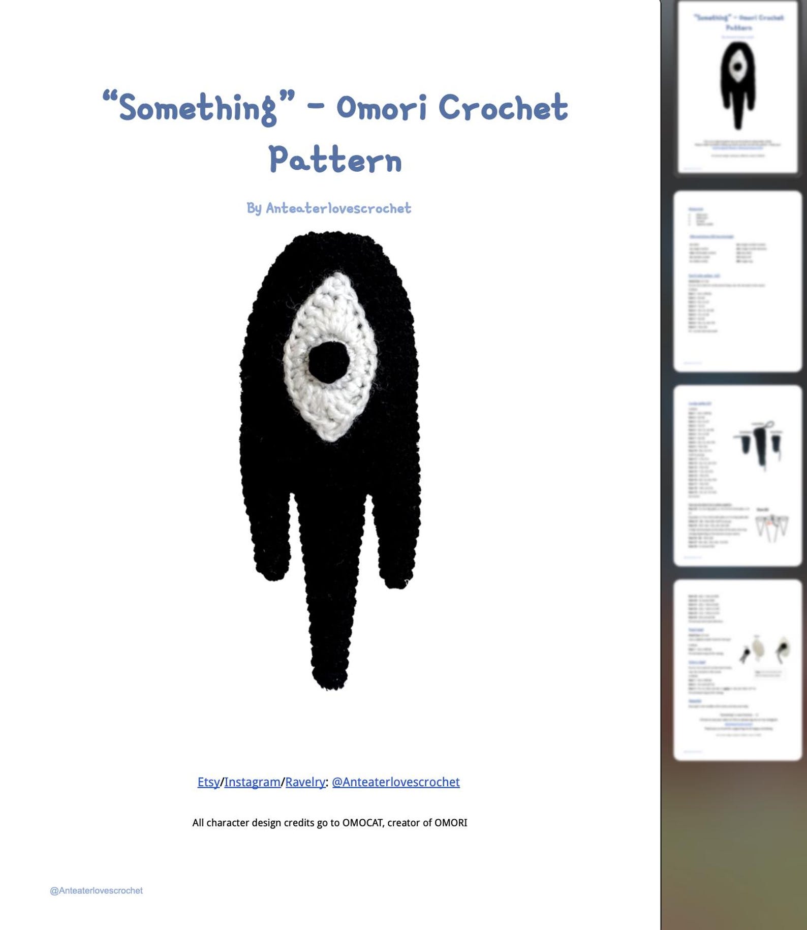 Something - OMORI Digital Crochet Pattern - Etsy