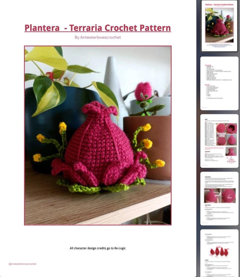 Plantera Crochet Pattern - Terraria - Etsy