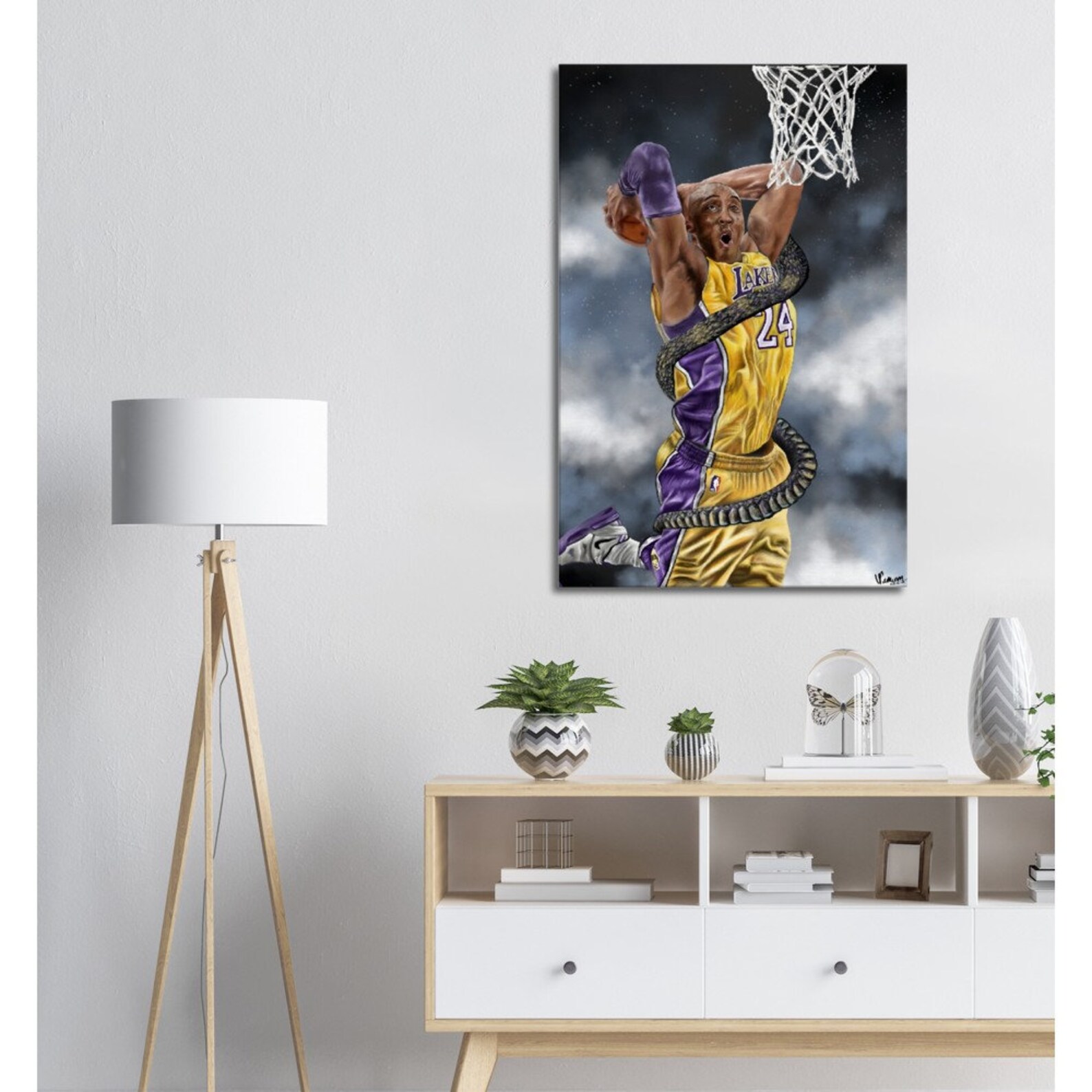 Kobe Bryant Artwork, NBA Art, Canvas Print, NBA Fan Gift, Wall Art ...