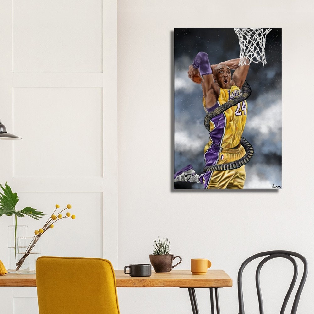Kobe Bryant Artwork, NBA Art, Canvas Print, NBA Fan Gift, Wall Art ...