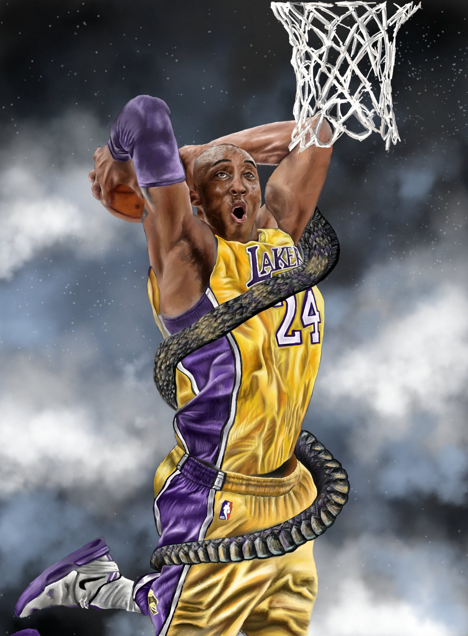 Kobe Bryant Artwork, NBA Art, Canvas Print, NBA Fan Gift, Wall Art ...