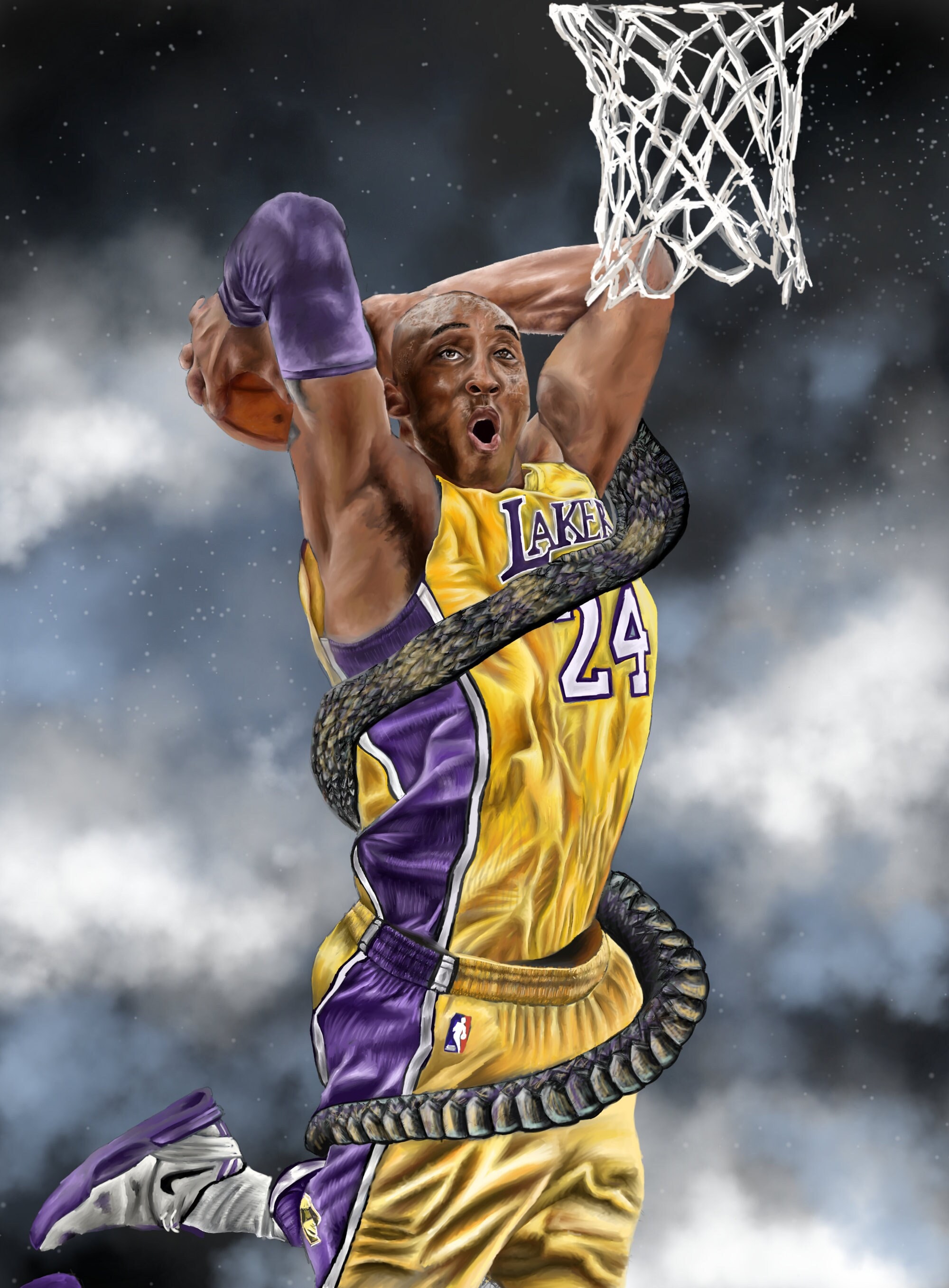 Kobe Bryant Artwork, NBA Art, Canvas Print, NBA Fan Gift, Wall Art ...