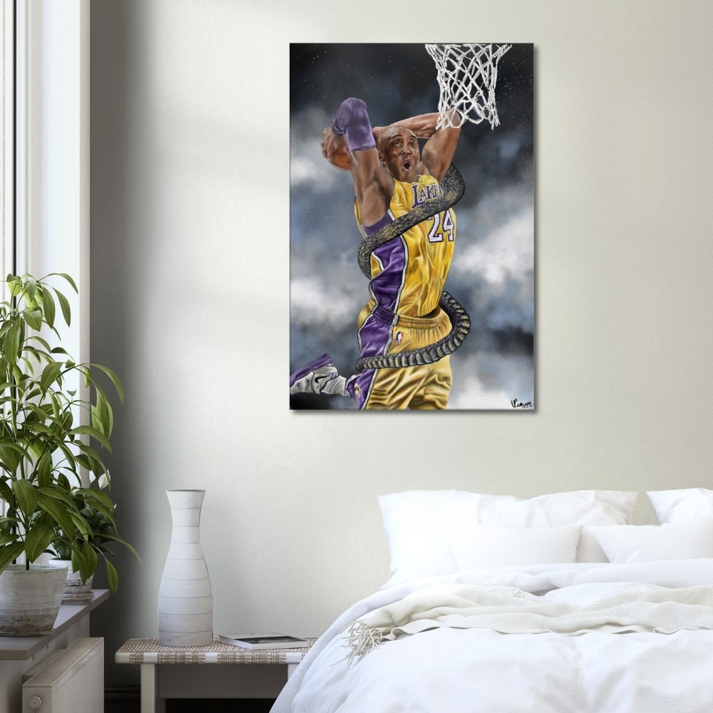 Kobe Bryant Artwork, NBA Art, Canvas Print, NBA Fan Gift, Wall Art ...