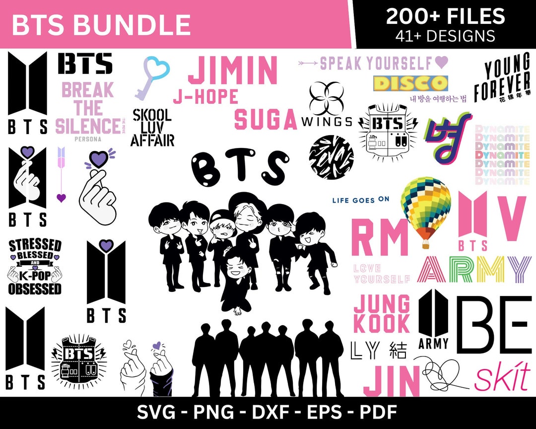 BTS Svg Bundle Bts Png Kpop Svg Files for Cricut Bt21 Svg - Etsy Ireland