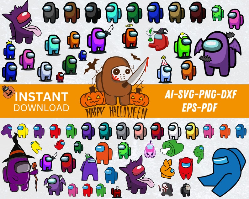 Among Us Svg Bundle Layered Item Amongus Impasta Game - Etsy