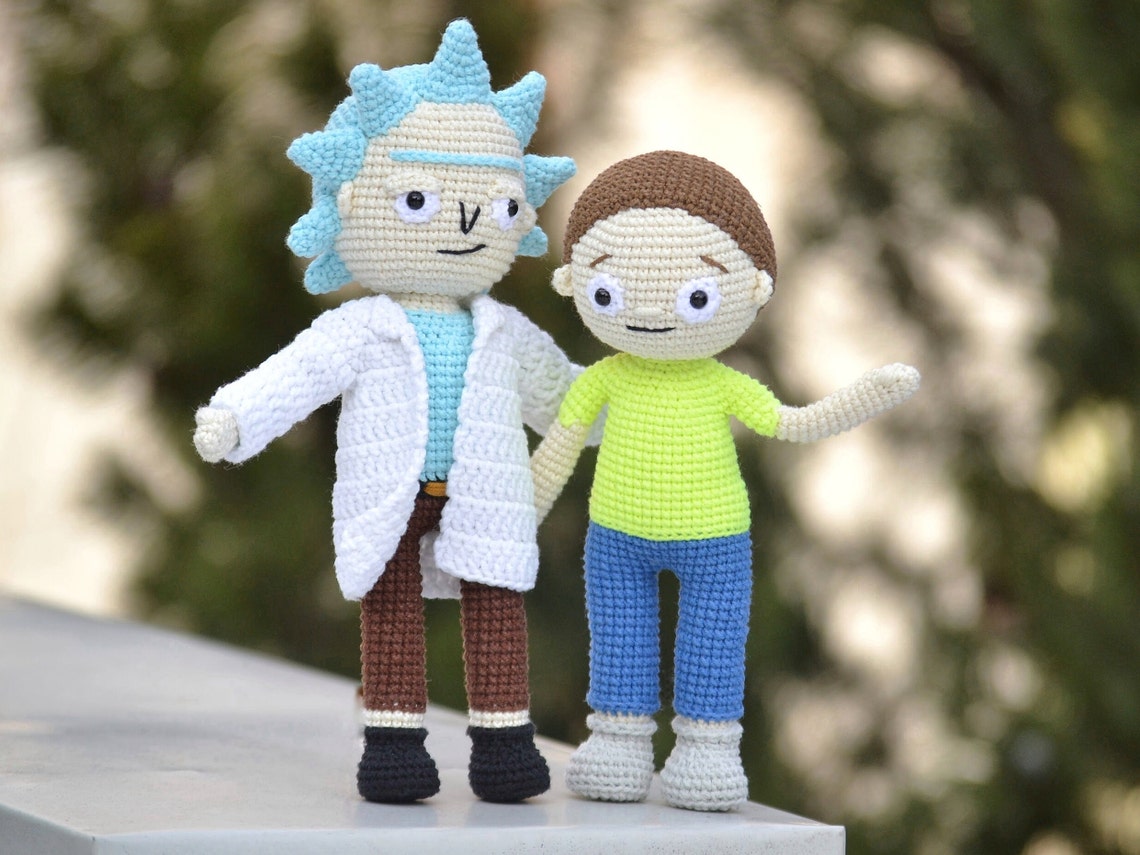 Rick and Morty Crochet Doll Cartoon Figures Cute Crochet - Etsy