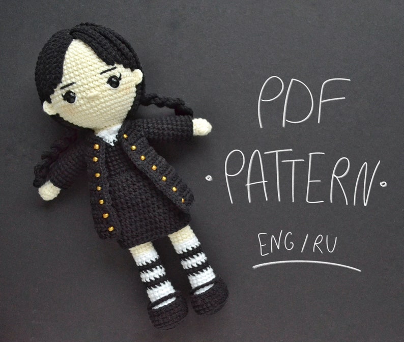 Pattern Wednesday. Pdf-pattern Doll Crochet Pattern Wednesday - Etsy