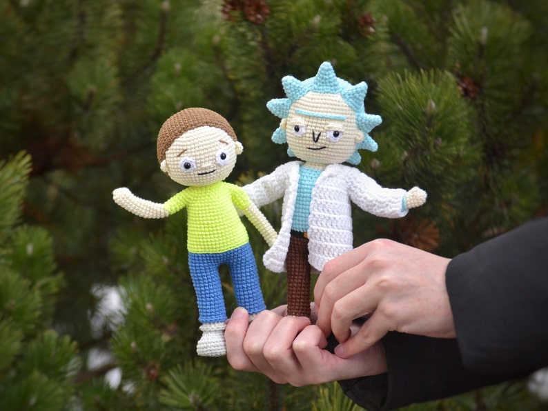 Rick and Morty Crochet Doll Cartoon Figures Cute Crochet - Etsy