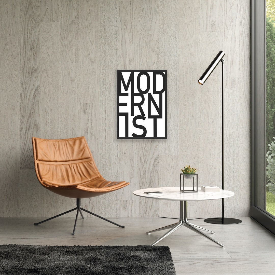 Modernist Typography Wall Art Print Minimalist Black and White Decor ...