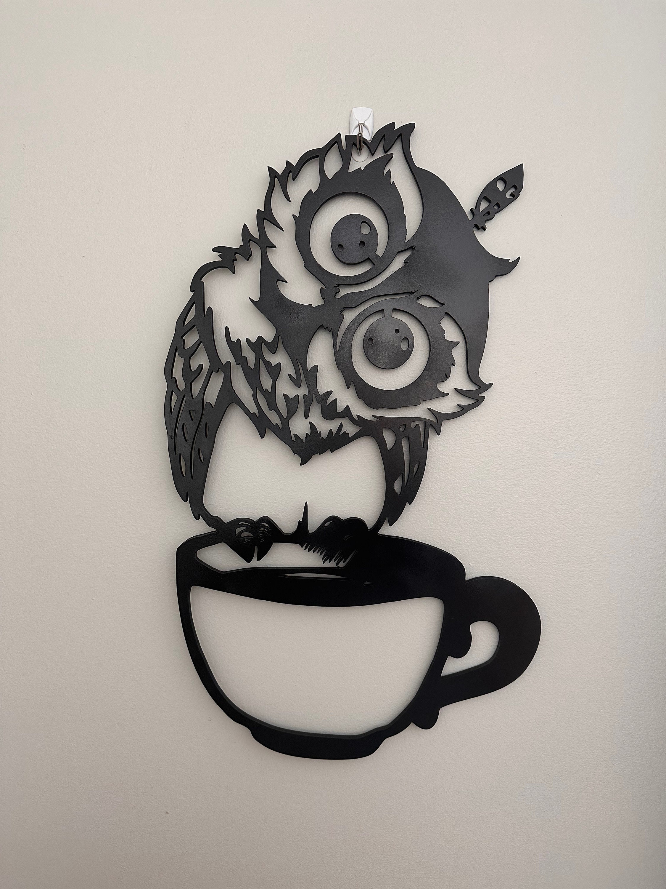 Owl Coffee Wall Hanging - Etsy