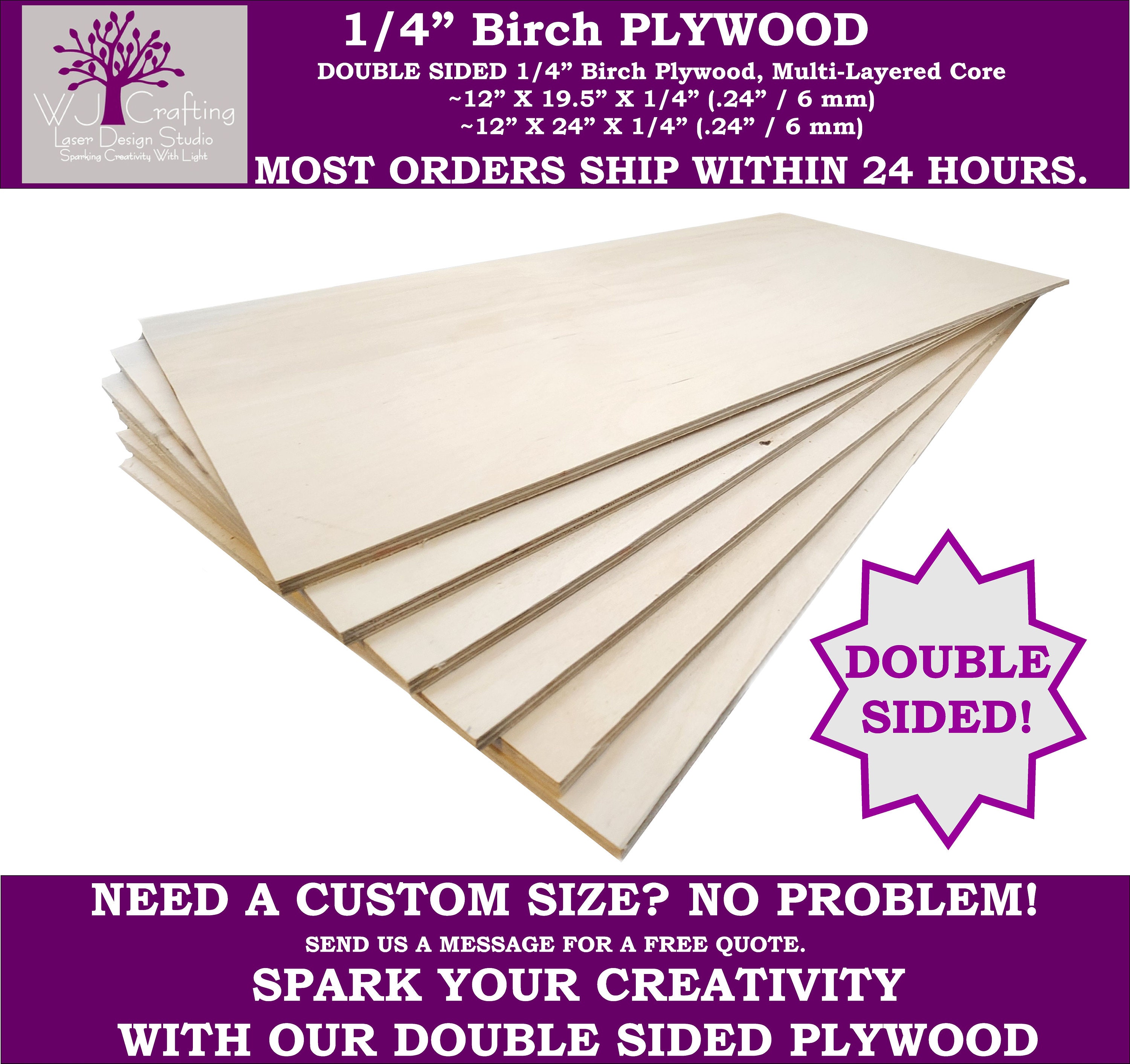 1/4 Inch Birch DOUBLE Sided With Multi-layered Core, Premium Grade A1 ...
