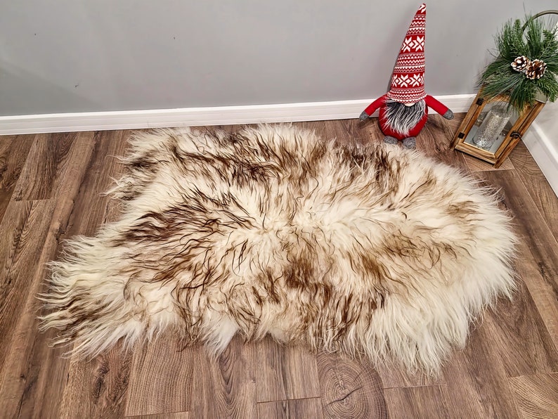 Genuine Sheepskin Rug Mouflon Grey 12-18cm Curly Hair Length Iceland ...