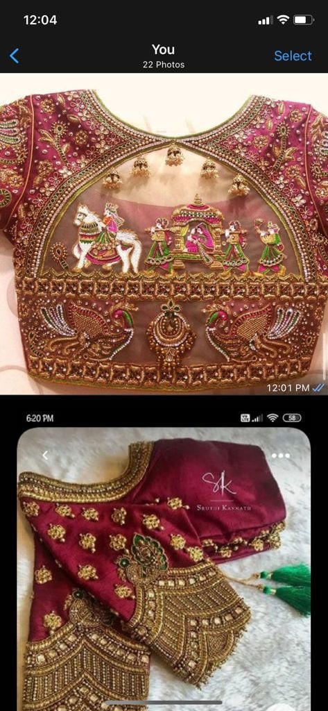 Handmade Pink and Gold Maggam Zardosi Blouse With Stones and - Etsy