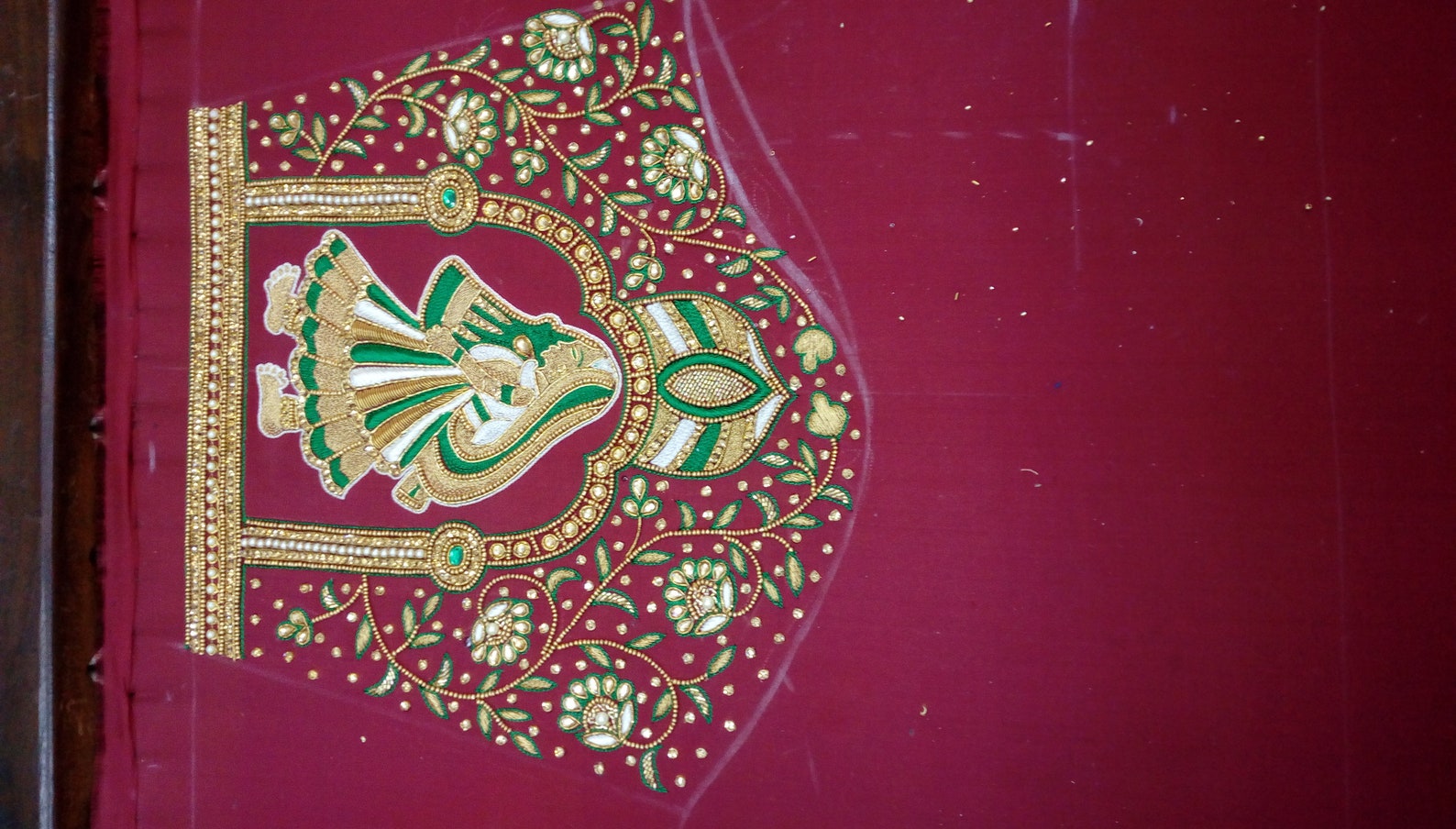 Handmade Pink and Gold Maggam Zardosi Blouse With Stones and - Etsy