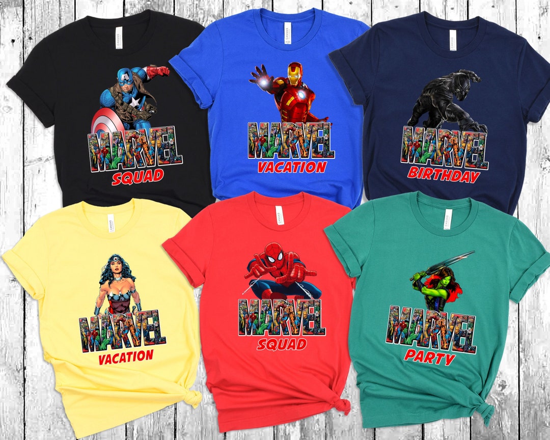 Avengers Marvel Squad Family Matching Shirts, Superhero Squad Birthday ...