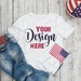 White 4th of July Mock Up, American T-shirt Mockup, Patriotic Style ...