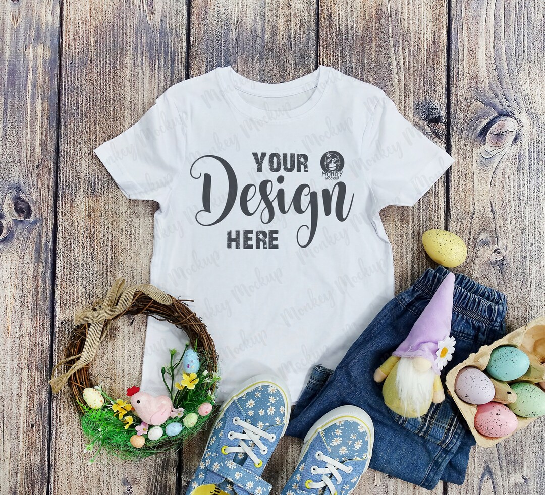 Easter White Kids Shirt Mockup, Easter Toddler Mock Up, White Easter ...