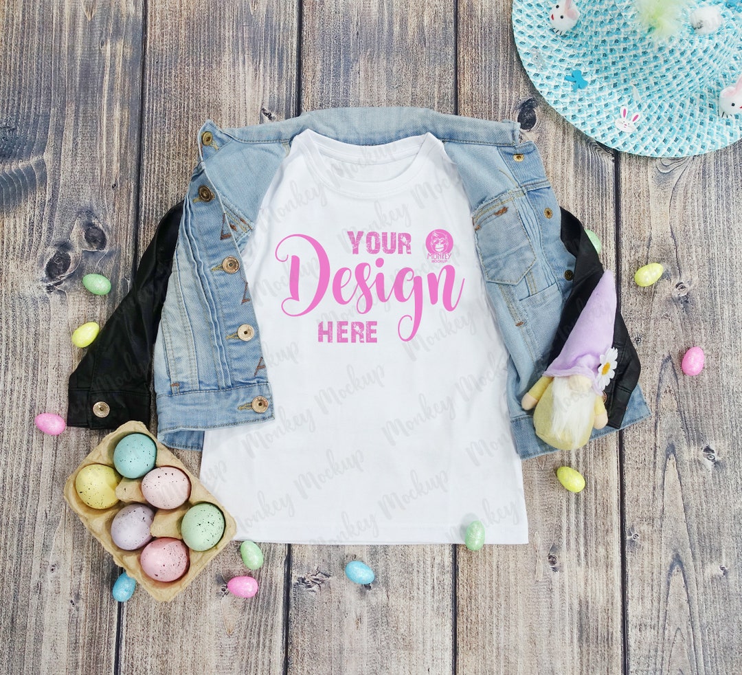 Easter White Mockup Kids Shirt, Easter Toddler Mock Up, White Spring ...