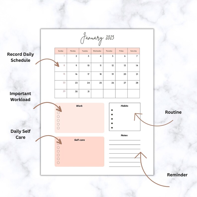 2023 Weekly Dated Planner Printable, Weekly Planner Agenda, Weekly ...