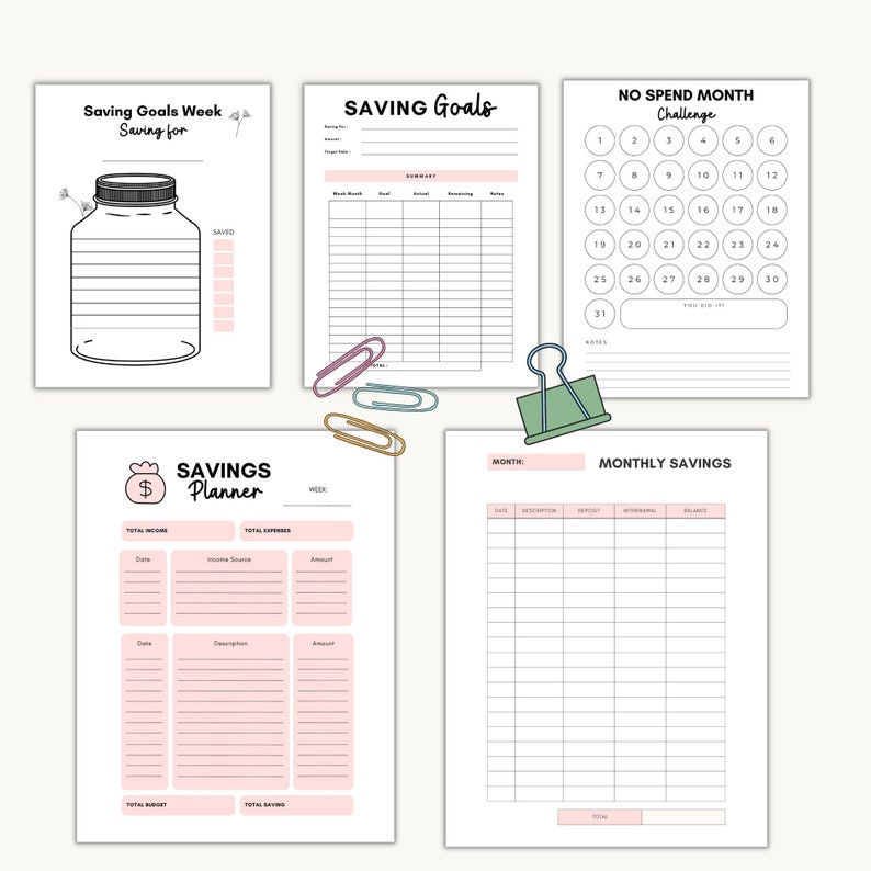 Money Saving Challenge, Savings Tracker Printables, Savings Tracker ...