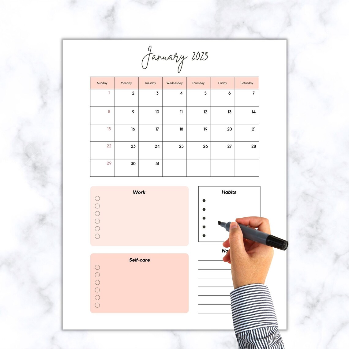 2023 Weekly Dated Planner Printable, Weekly Planner Agenda, Weekly ...