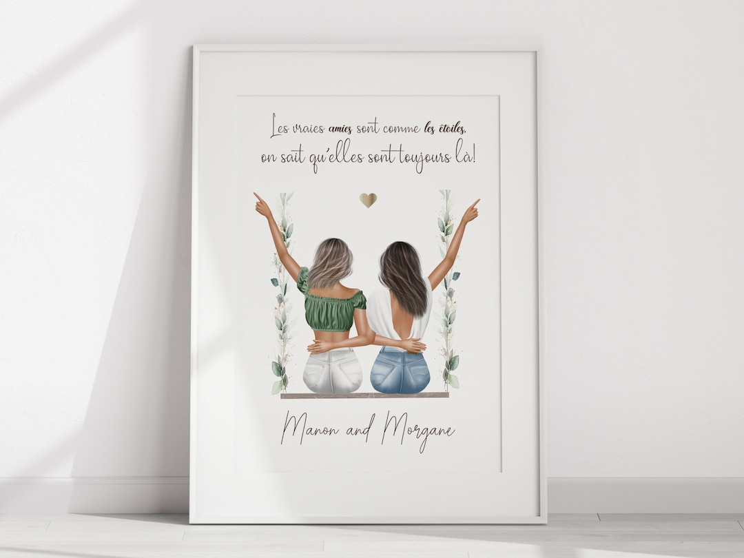 Affiche personnalisée meilleure amie, cadeau d'amitié, ami personnalisé ...