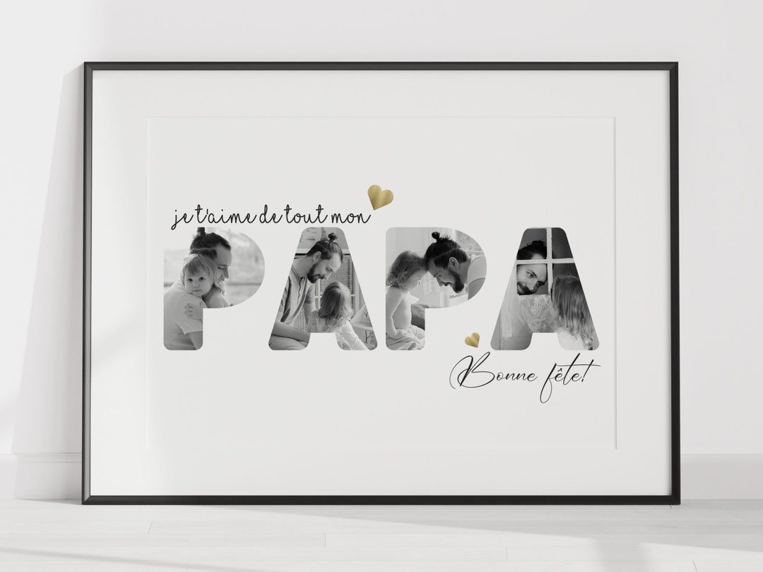 Unique Poster for Dad, Personalized Gift for Father, Photo Dad Word ...